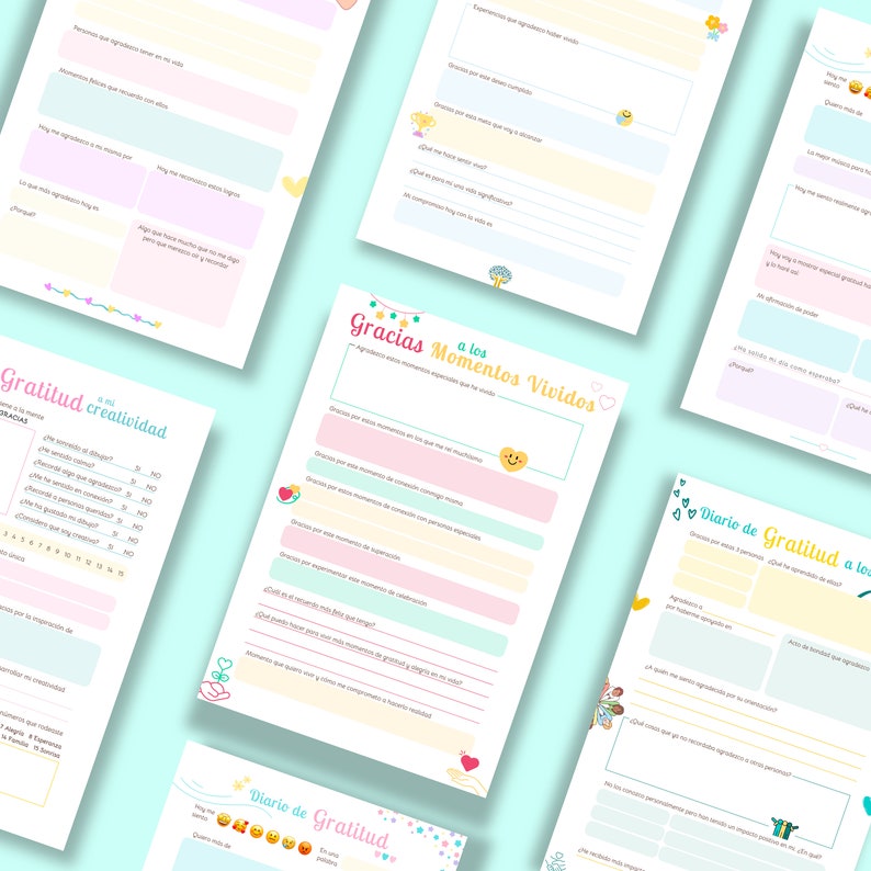 Printable Gratitude Templates | Spanish | Gratitude Journal | PDF ...