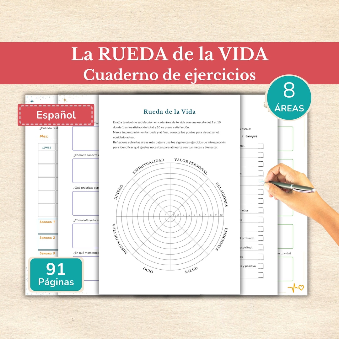 Printable Wheel of Life Workbook in Spanish | Coaching, Tests ...