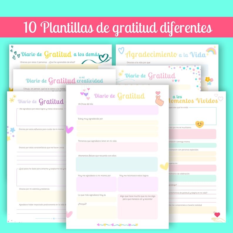 Printable Gratitude Templates | Spanish | Gratitude Journal | PDF ...