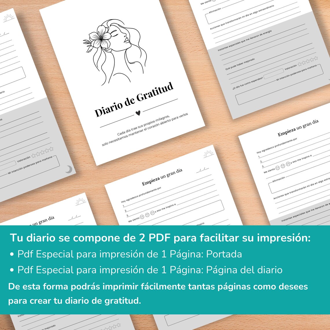 Printable Gratitude Journal in Spanish | Journal Template | Emotional ...