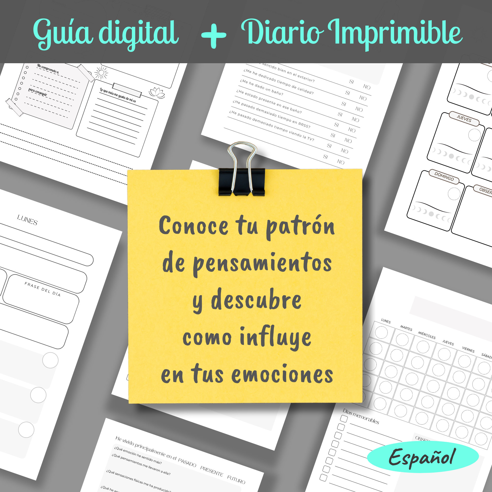 Digital and Printable Emotional Diary Mental Organization, Therapy and ...