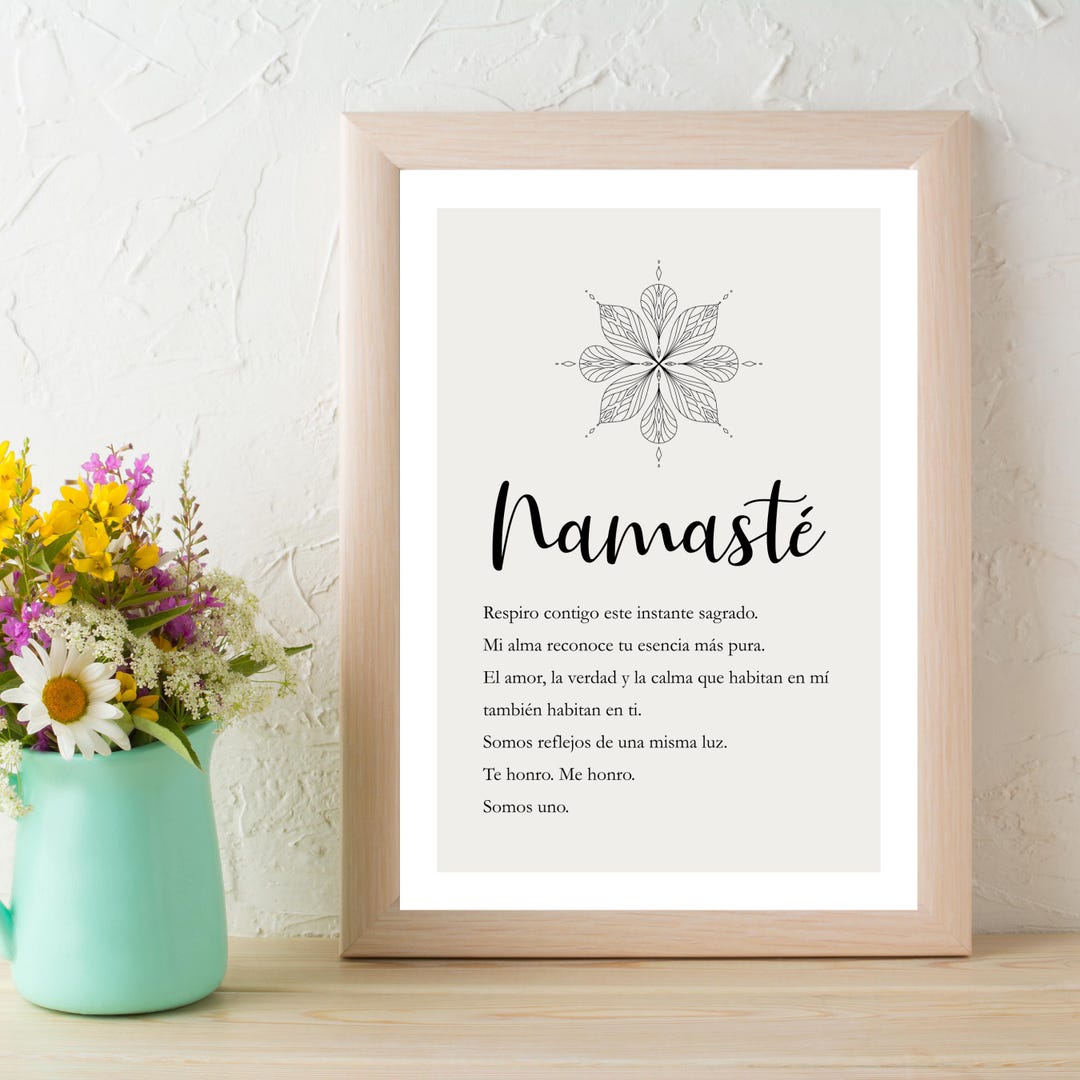 Namaste Printable Art | Spanish | Spiritual Meaning Poster | Yoga Wall ...