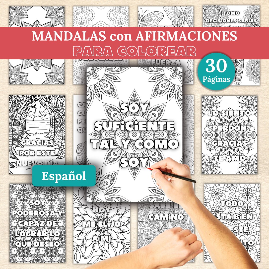 Coloring Mandalas With Affirmations in Spanish, Gratitude, I Am | Art ...
