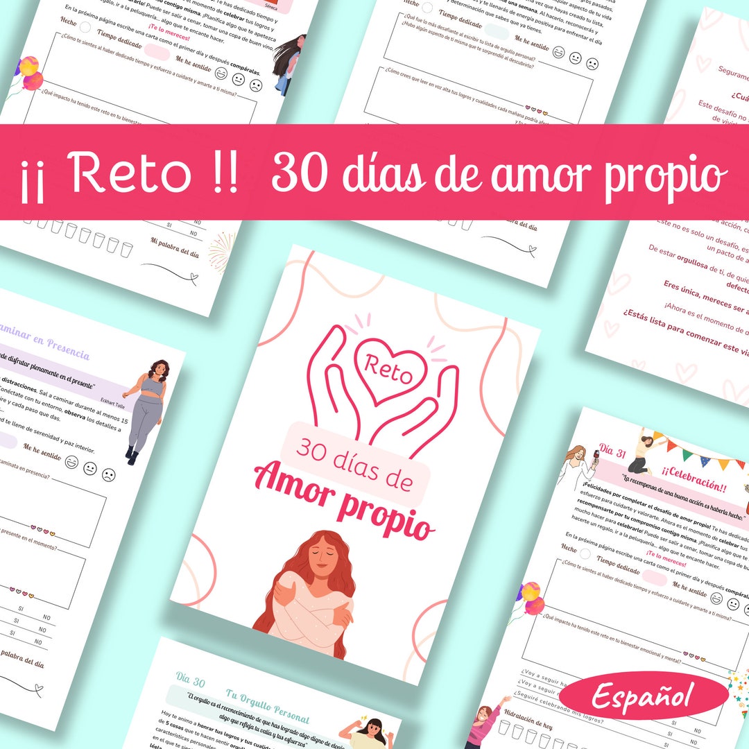 Reto de Amor Propio imprimible Toma Consciencia de Amor y Autocuidado ...