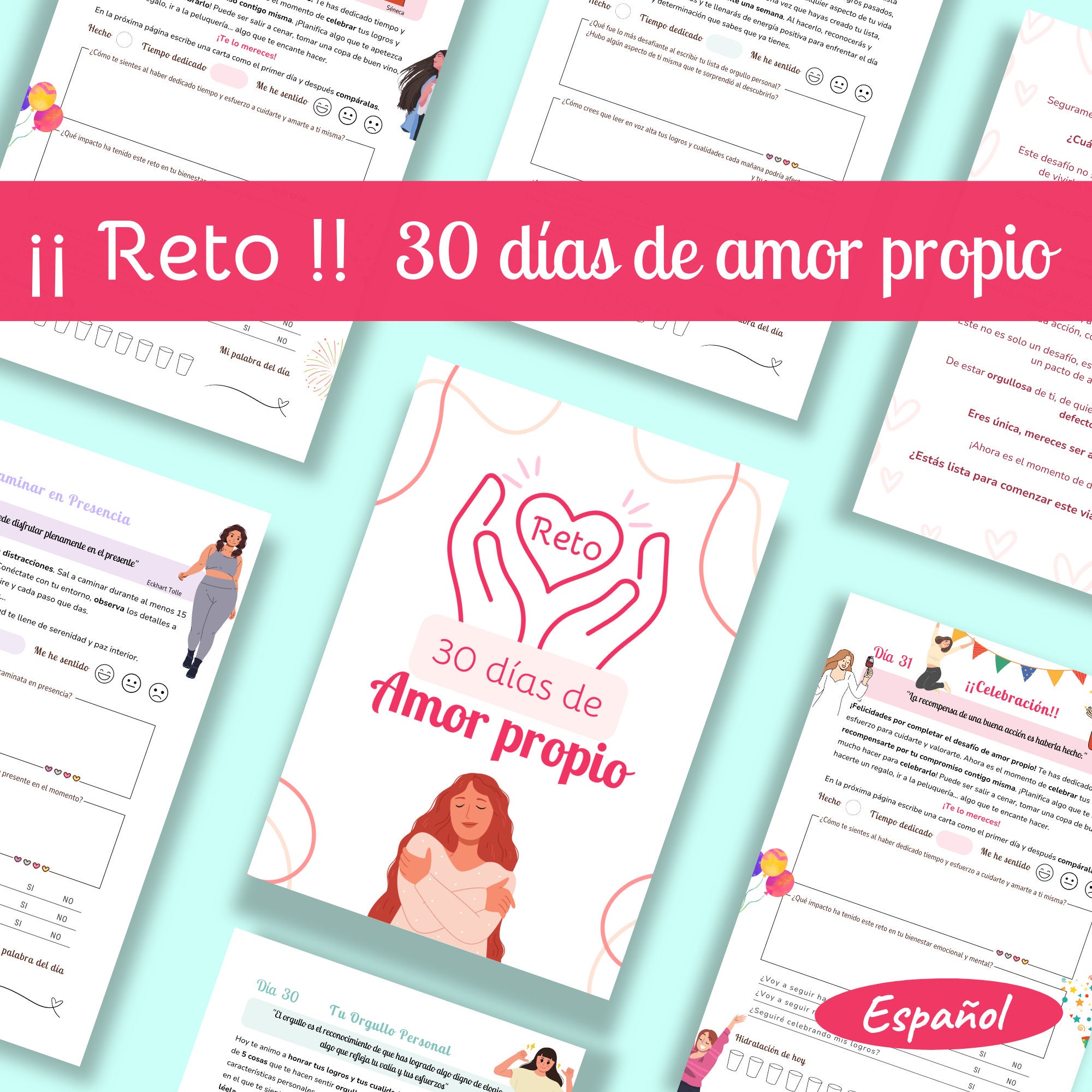 Reto de Amor Propio imprimible Toma Consciencia de Amor y Autocuidado ...