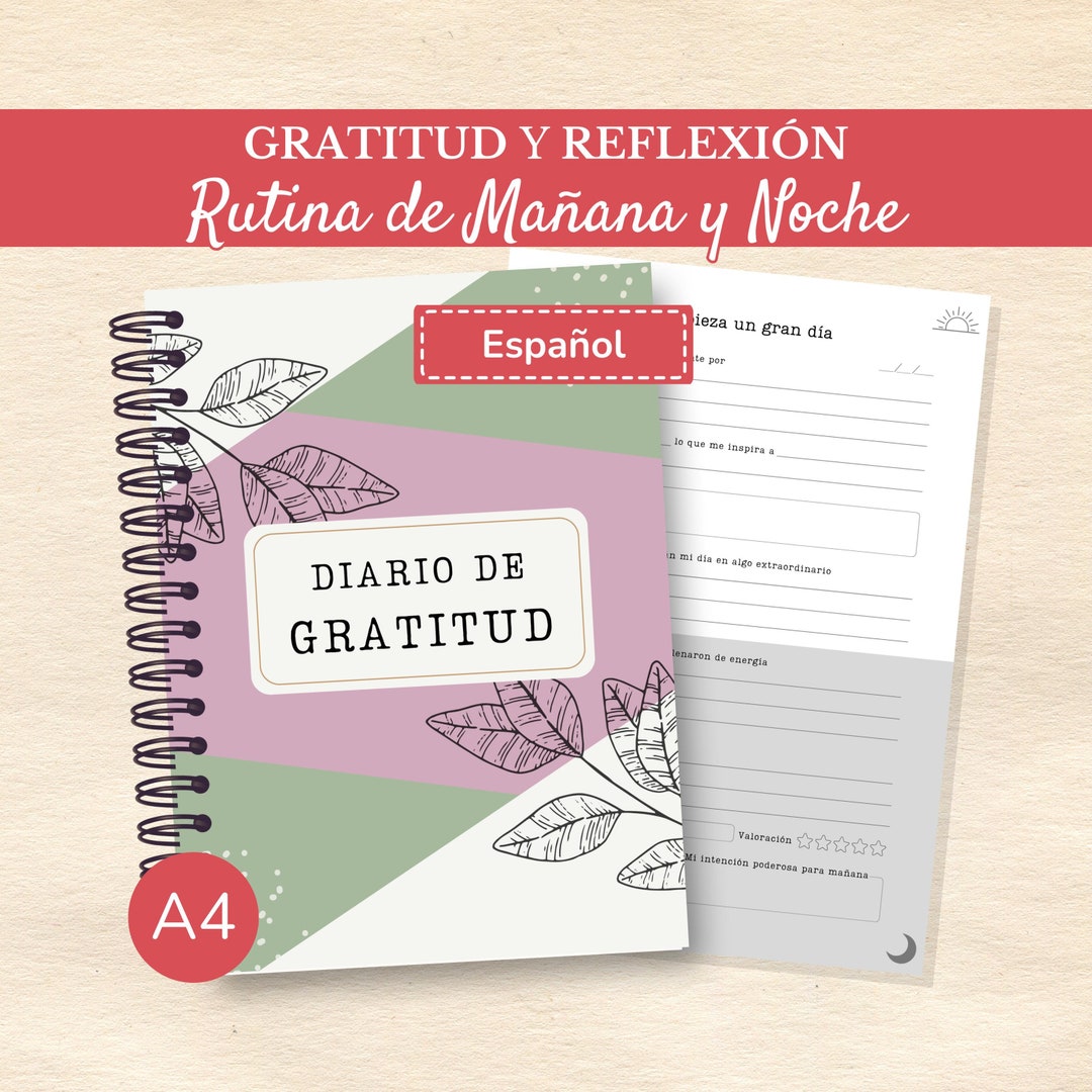 Gratitude Journal Spanish Gratitude Journal Templates Happiness Journal ...