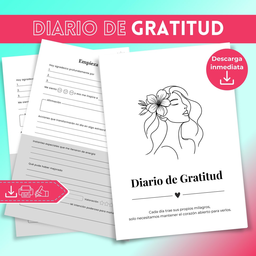 Printable Gratitude Journal in Spanish Journal Template Emotional ...