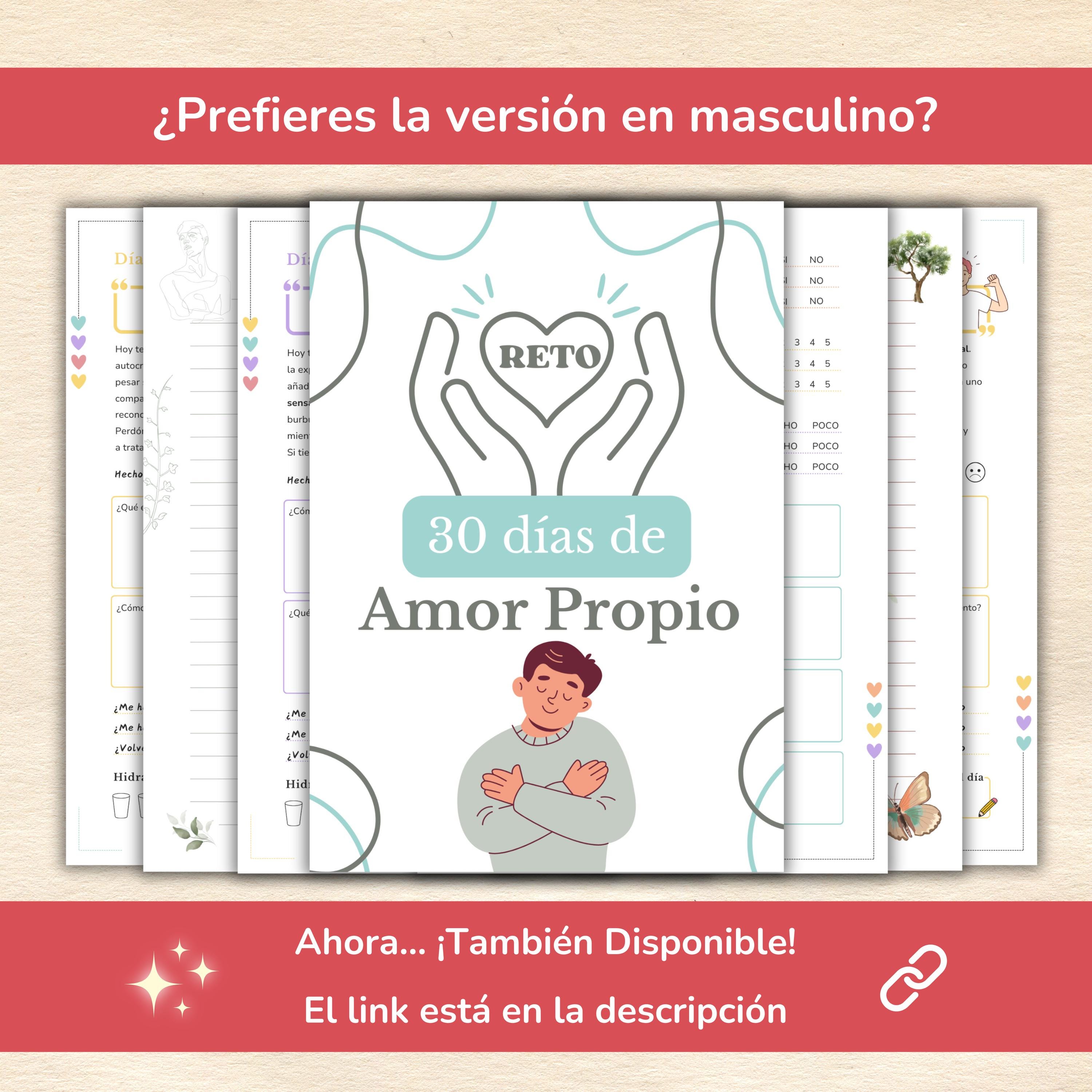 Reto de Amor Propio imprimible | Toma Consciencia de Amor y Autocuidado ...