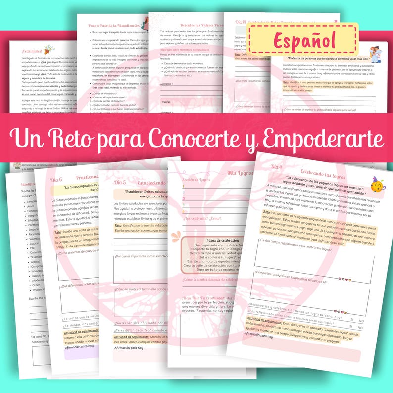 Self-esteem and Empowerment Challenge Printable in Spanish Self ...