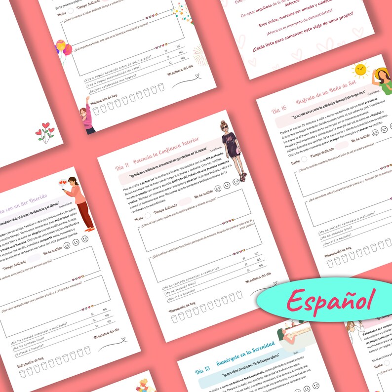 Reto de Amor Propio imprimible Toma Consciencia de Amor y Autocuidado ...