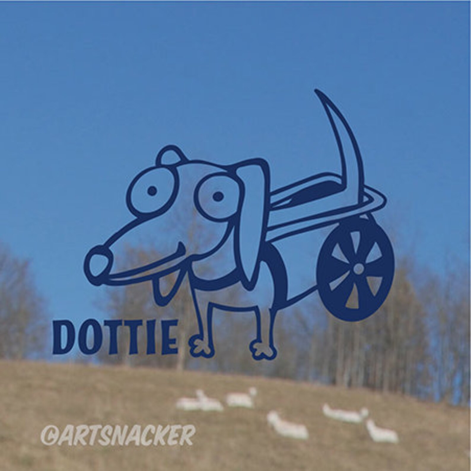 CUSTOM Disabled Dog Dachshund in a Doggie Wheelchair Decal - Etsy