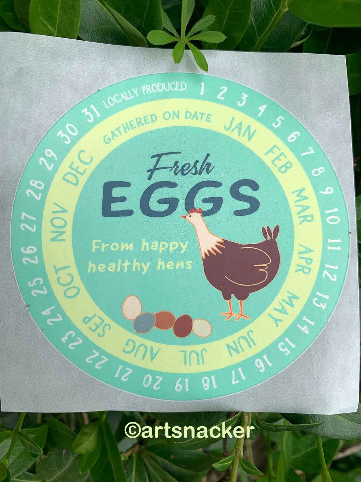 Stickers, Labels & Tags Paper & Party Supplies Egg Gather Date Label 6 ...