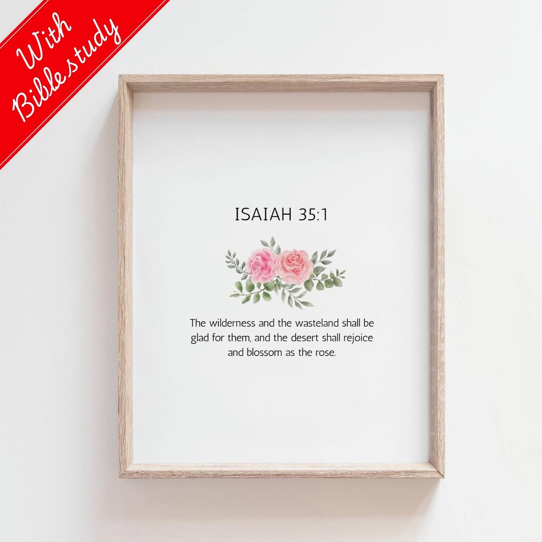 Isaiah 35:1 Rose Bible Verse,scripture Wall Art,printable Wall Art ...