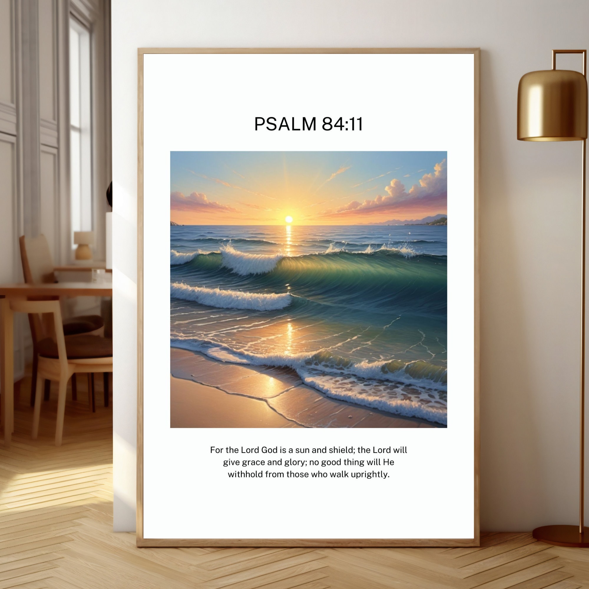 Psalm 84:11 Bible Verse Wall Art Print With Bible Study, Christian Wall ...