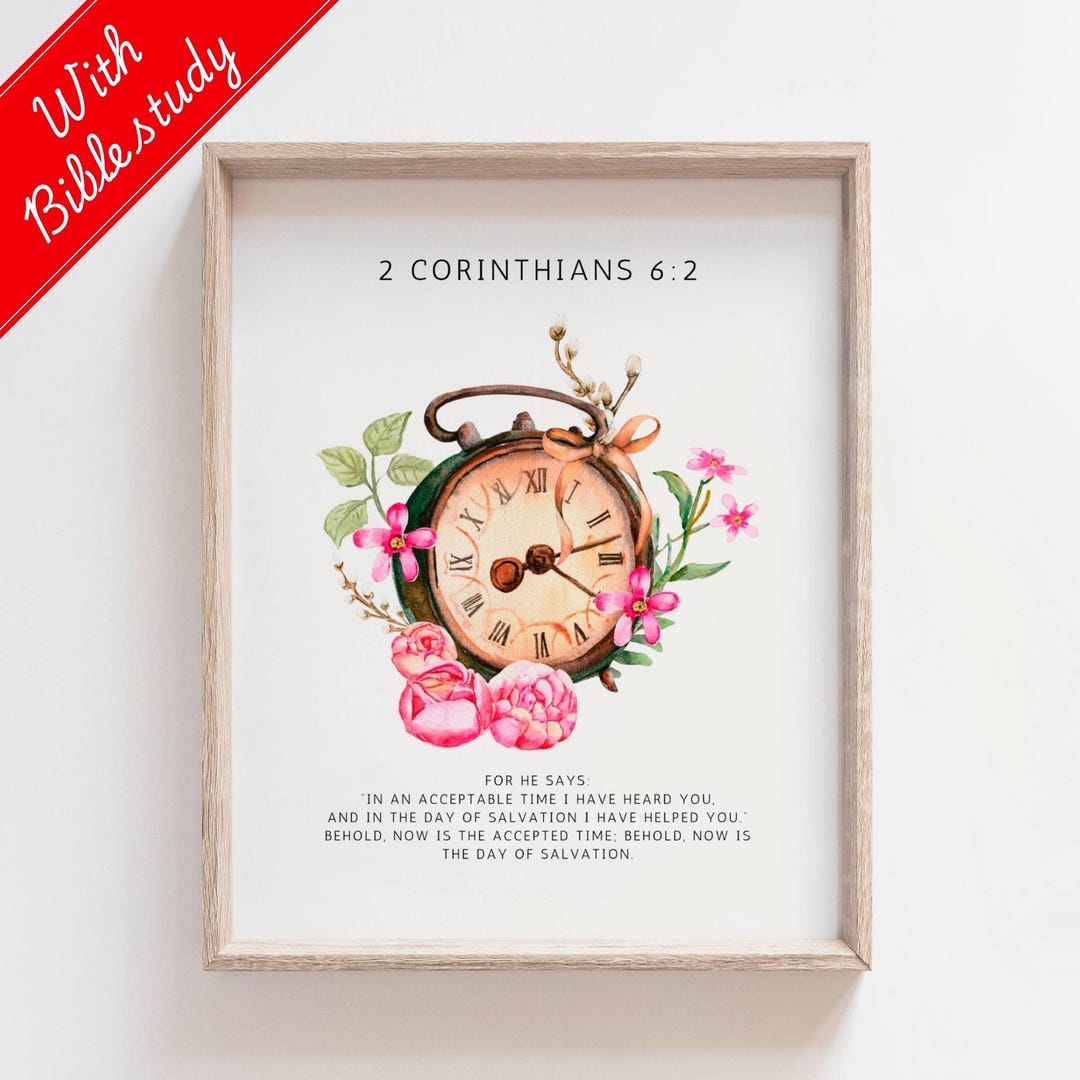 2 Corinthians 6:2 Alarm Clock Bible Verse Wall Art,rustic Romantic ...