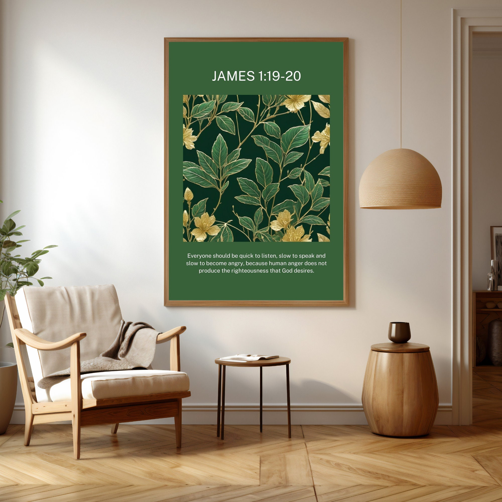 James 1:19-20 Bible Verse Wall Art Print With Bible Study,christian ...