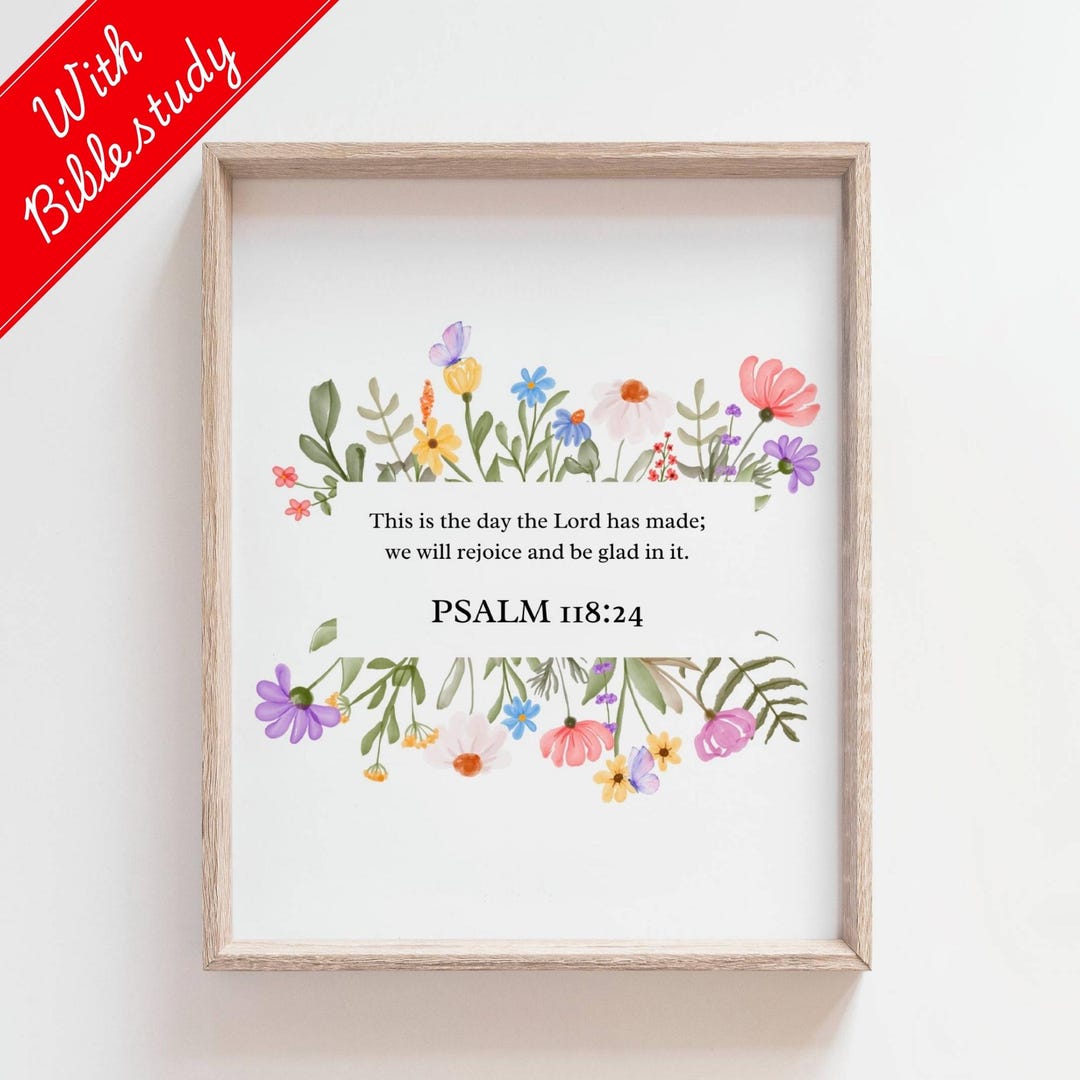 Psalm 118:24 Wildflower Bouquet Bible Verse Digital Print,this is the ...
