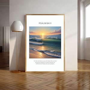 Psalm 84:11 Bible Verse Wall Art Print With Bible Study, Christian Wall ...