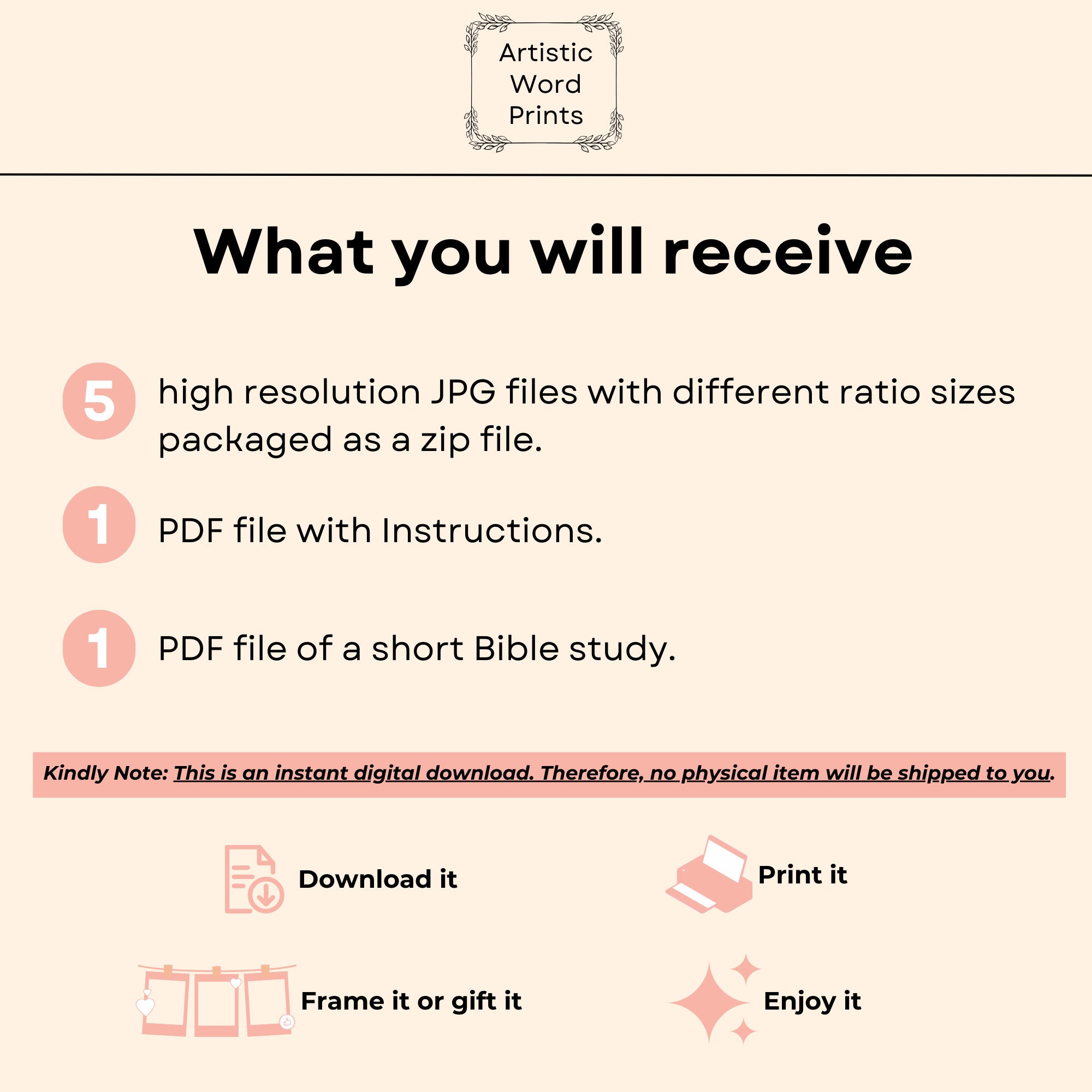 Hebrews 13:5 Bible Verse Wall Art Print With Bible Study, Black and ...