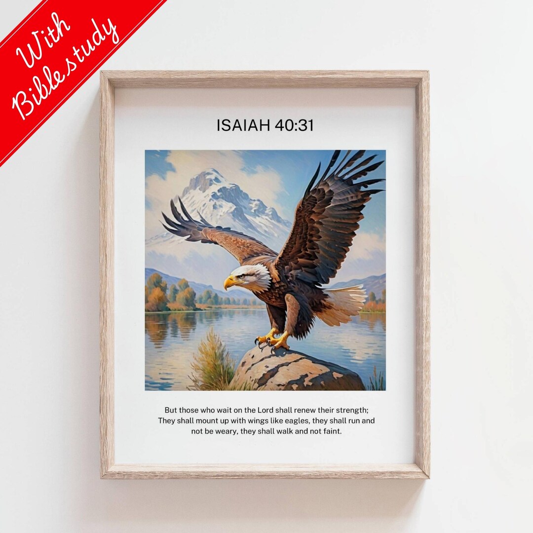 Isaiah 40:31 Nature Scenery Bible Verse Digital Print,flying Eagle ...