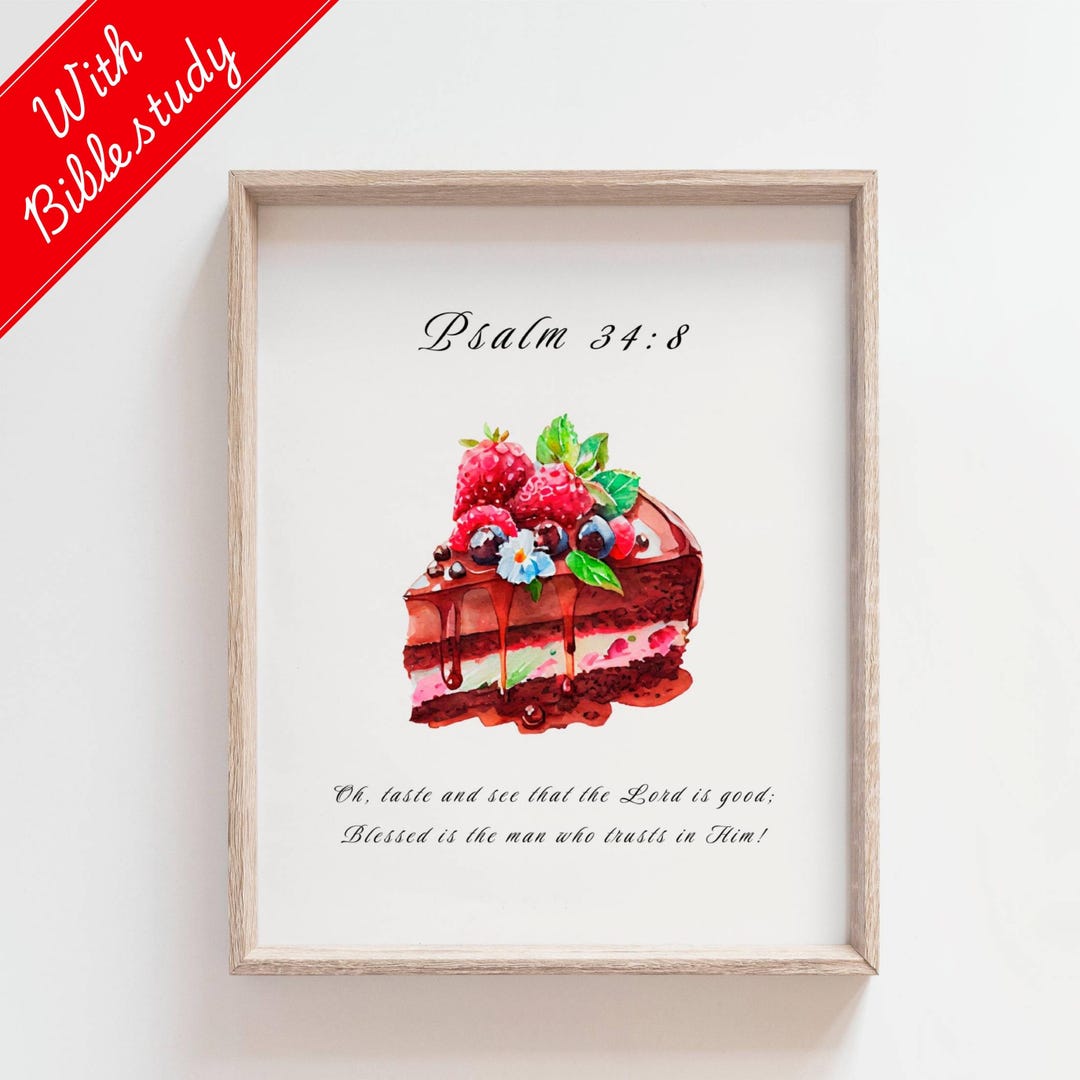 Taste and See Bible Verse Wall Art, Psalm 34:8 Digital Print,chocolate ...