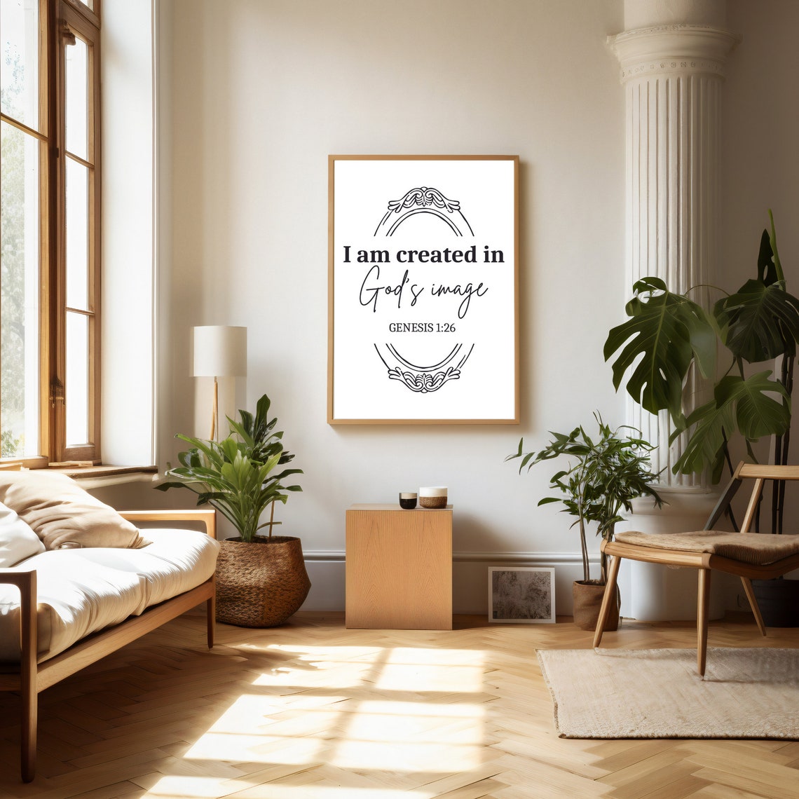 Genesis 1:26 Bible Verse Wall Art Print With Bible Study,black and ...