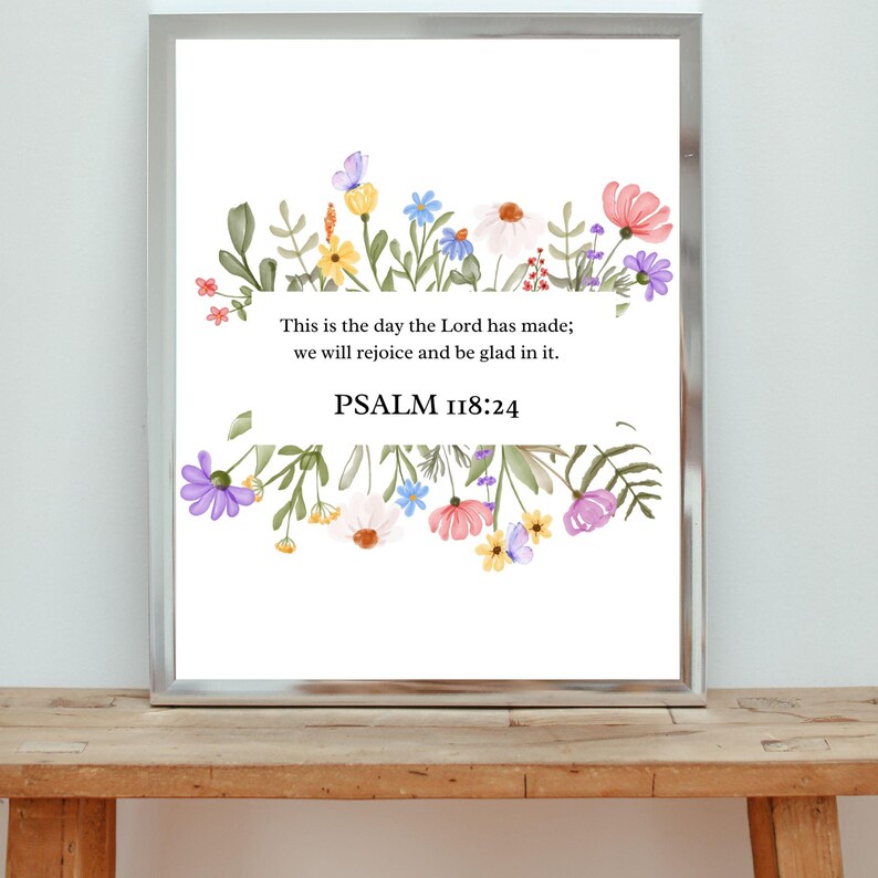 Psalm 118:24 Wildflower Bouquet Bible Verse Digital Print,this is the ...