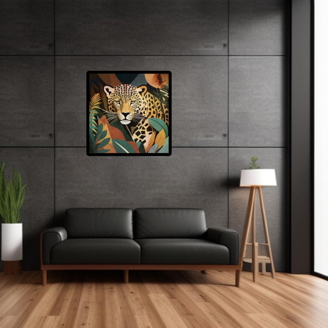 Abstract Leopard Wall Decor Original Painting Cubism Style,made to ...