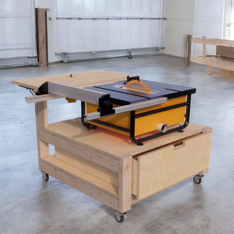 Mobile Saw Workbench Plans: DIY Woodworking Station (PDF Download) - Etsy