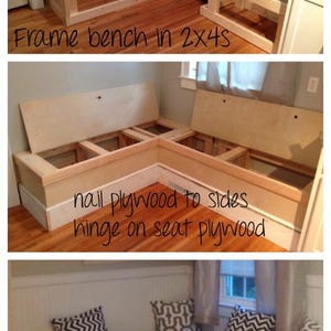 Corner Bench Plan, Kitchen Banquette, Booth and Benches, Breakfast Nook ...
