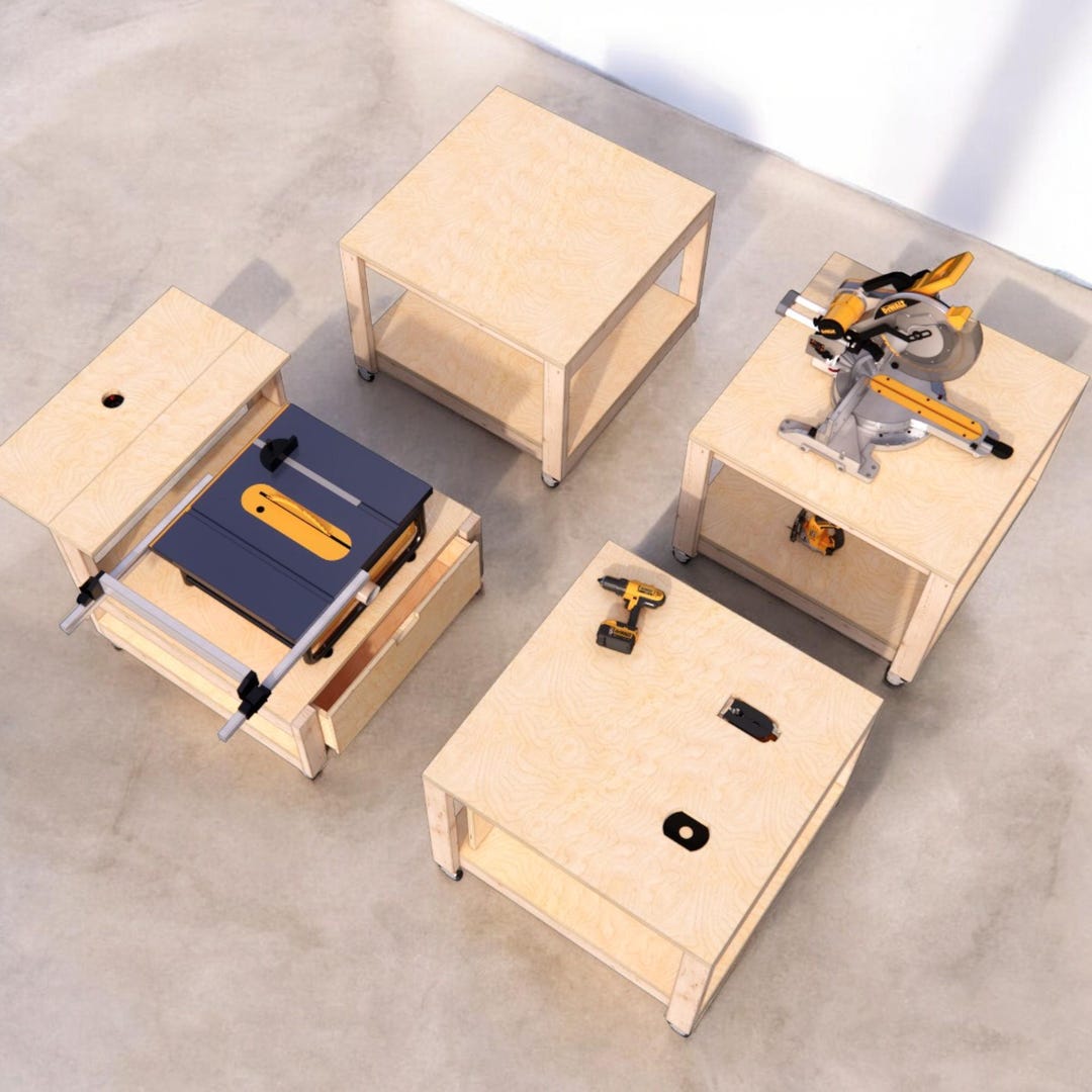 All in One Workbench Plan, Miter Saw Workbench, Table Saw Workbench ...