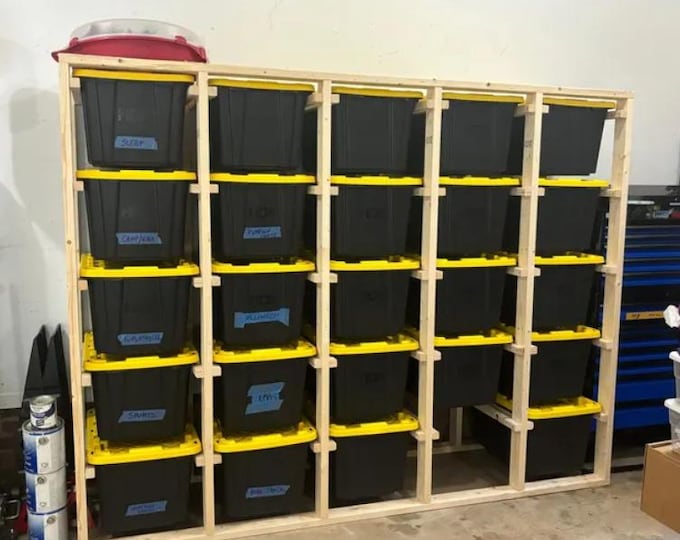 Ultimate 27-gallon Mobile Tote Storage Rack Plans | Garage Shelves ...