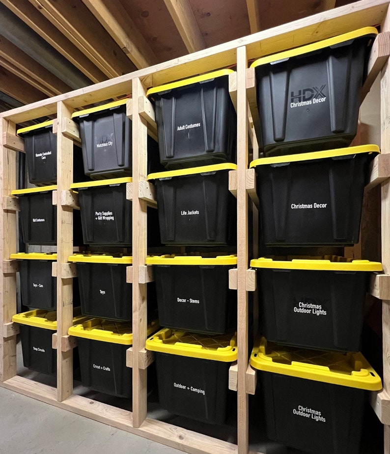 27 Gallon Tote Storage Rack Plans With Wheels, Garage Organizer ...