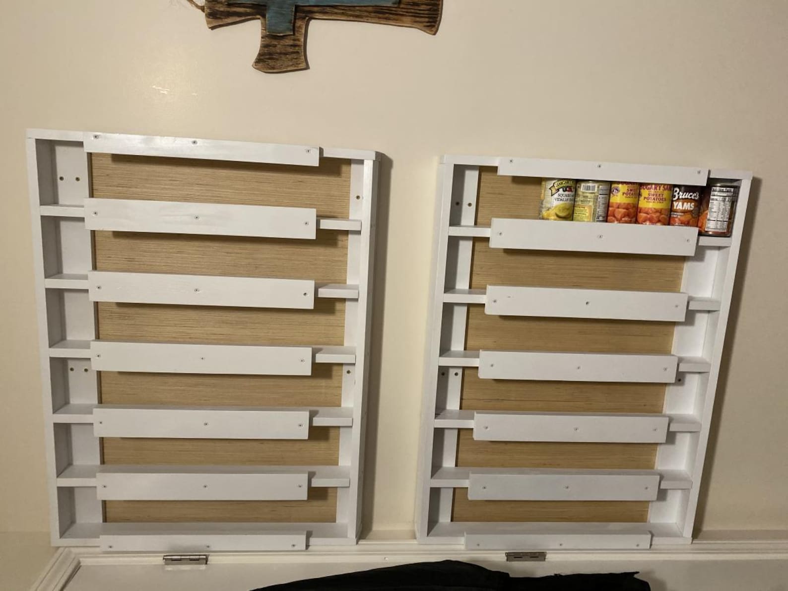 Wall Mounted Can Organizer, Wood Wall Can Organizer, Food Organizer ...