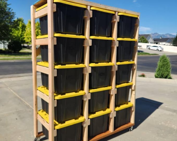 Ultimate 27-gallon Tote Storage Rack Plans | Garage Shelves Plans (4x5 ...