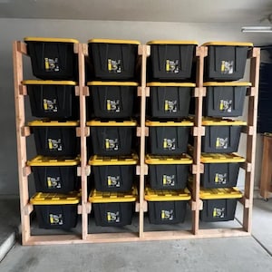 27 Gallon Tote Storage, Garage Tote Storage, Large Tote Rack Plans ...