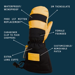 Chopper Mill Mountain Mittens With Personalized Velcro Name Patch - Etsy
