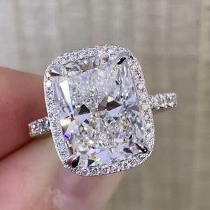 Cushion cut engagement ring no halo Etsy