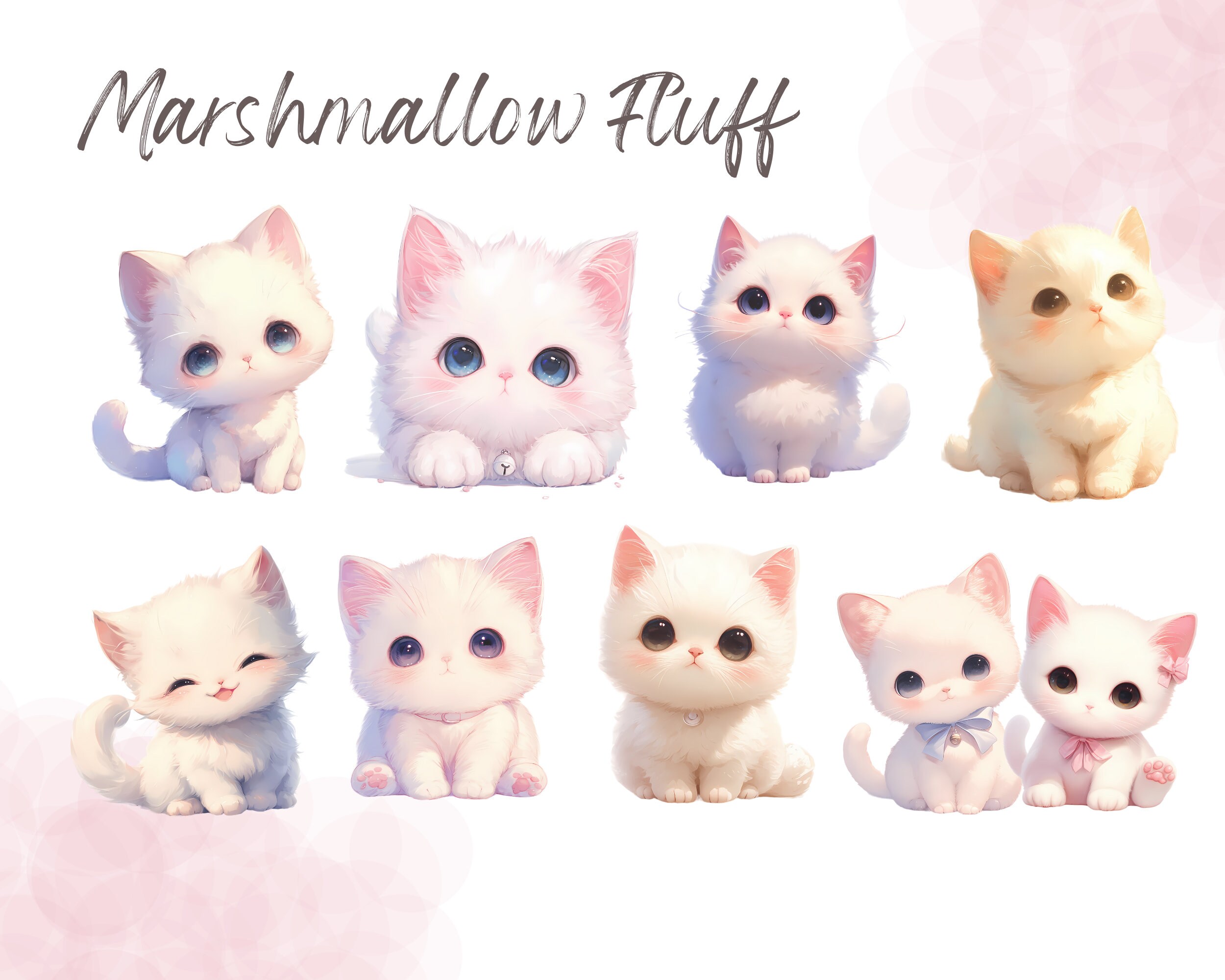 Cute Cats Kitten Clipart | 40 PNG Cute Kitten Cat PNG Perfect for Card ...