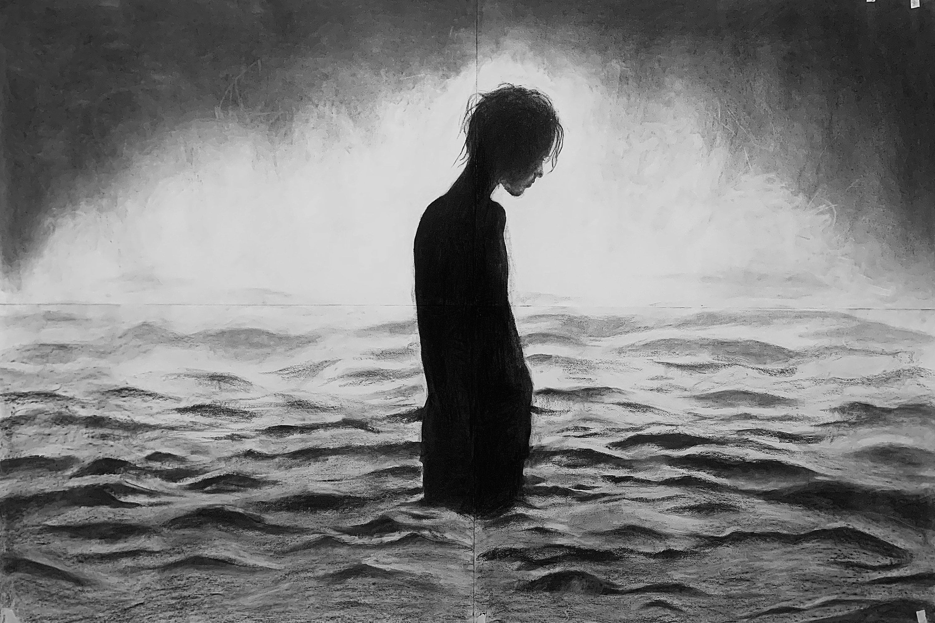 Charcoal Drawing Charcoal Drawing Original 2024 200x140cm seasick - Etsy