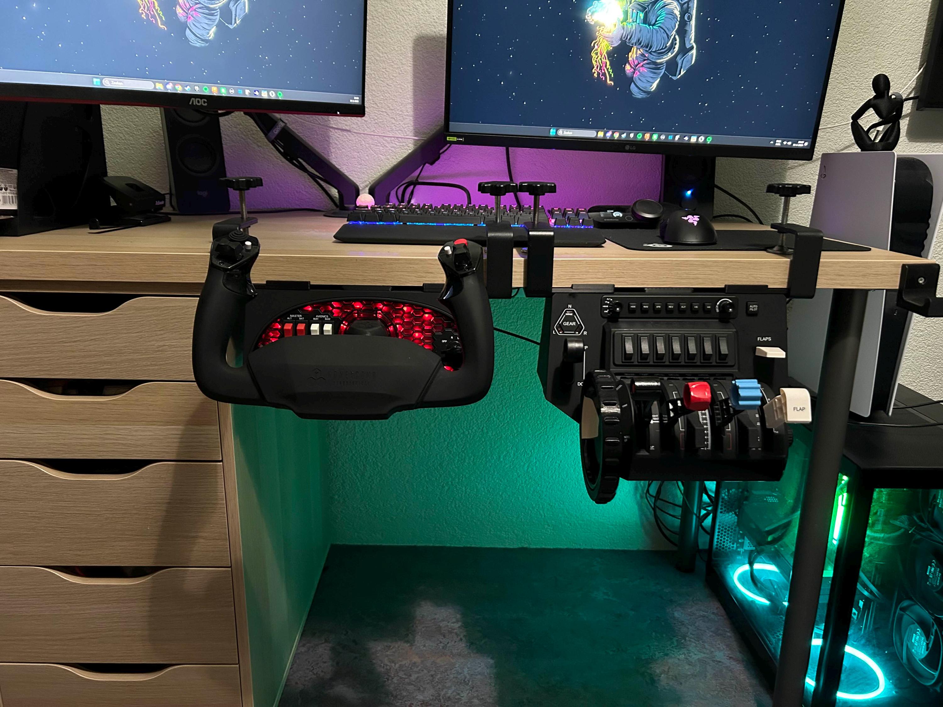 Under Desk Mount for Honeycomb Alpha Flight Yoke & Bravo Throttle ...