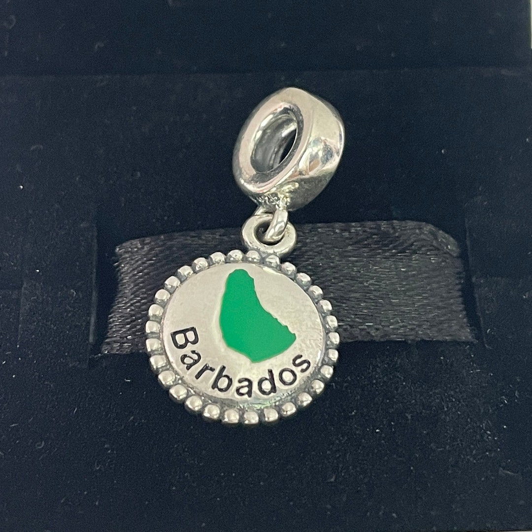 Barbados Map Exclusive Dangle Charm Pendant Travel Exclusive Charm S925 ...