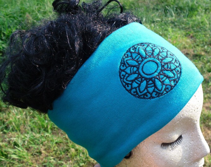 Mandala Embroidered Cotton Head Hugger - Etsy