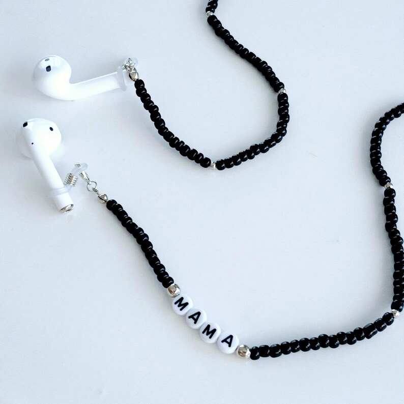 Personalized Beaded Airpods Chain – Custom Name Airpods Strap, Handmade ...