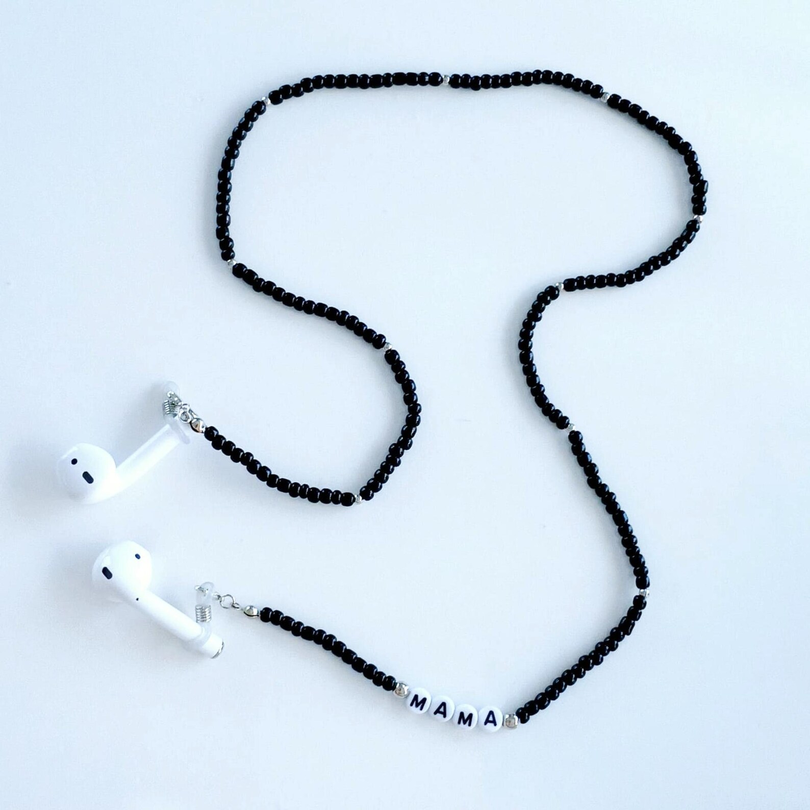 Personalized Beaded Airpods Chain – Custom Name Airpods Strap, Handmade ...