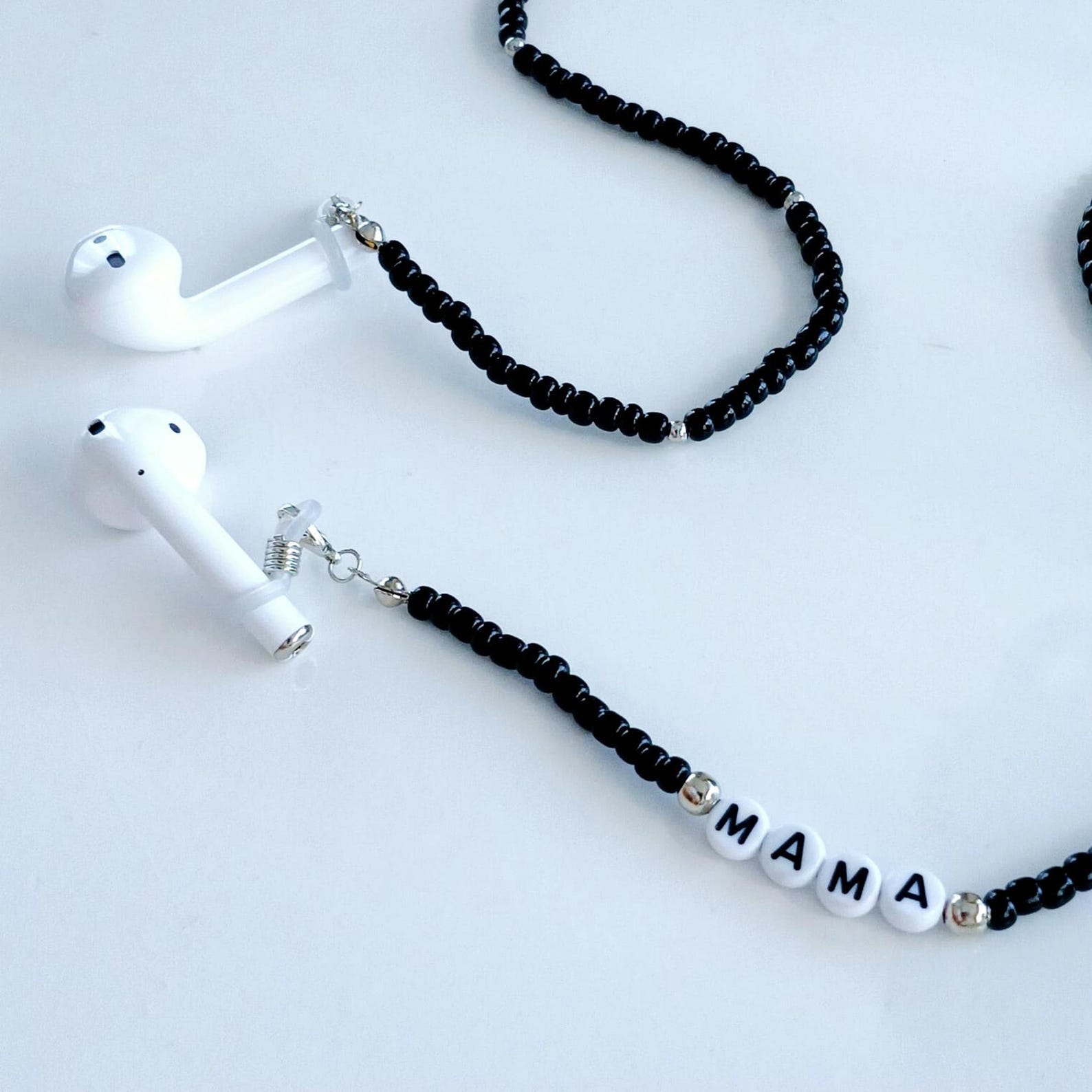 Personalized Beaded Airpods Chain – Custom Name Airpods Strap, Handmade ...