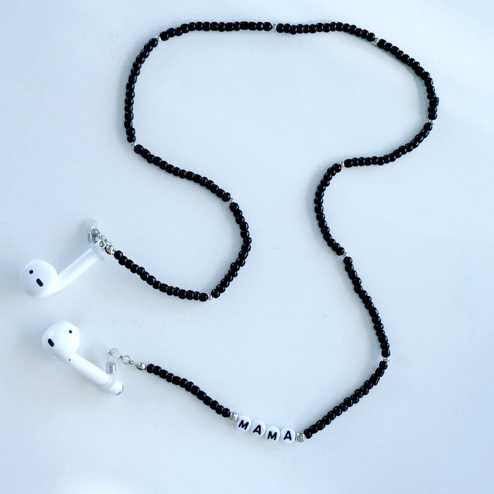 Personalized Beaded Airpods Chain – Custom Name Airpods Strap, Handmade ...