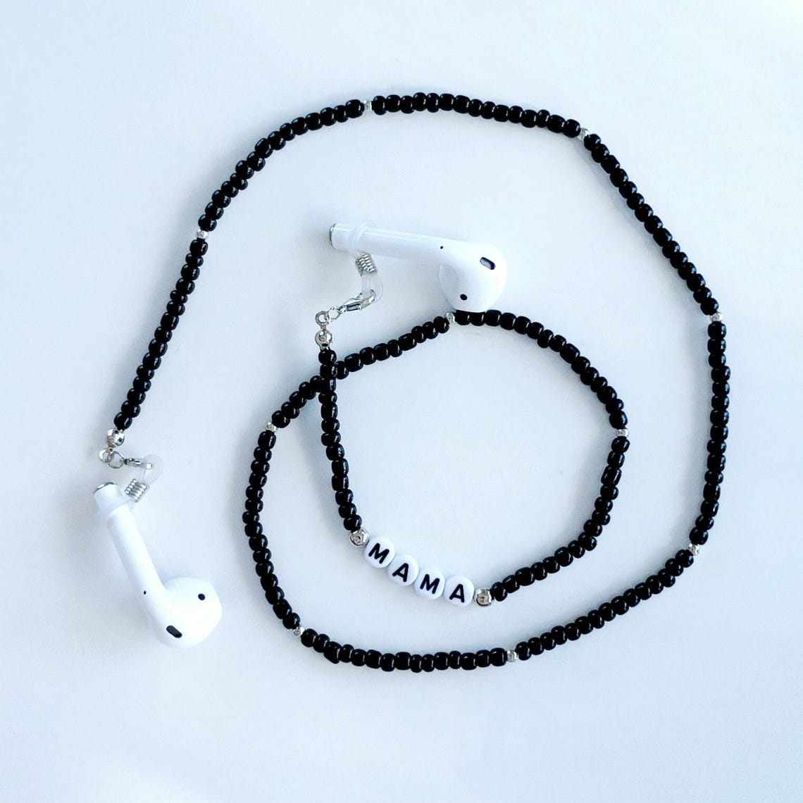 Personalized Beaded Airpods Chain – Custom Name Airpods Strap, Handmade ...
