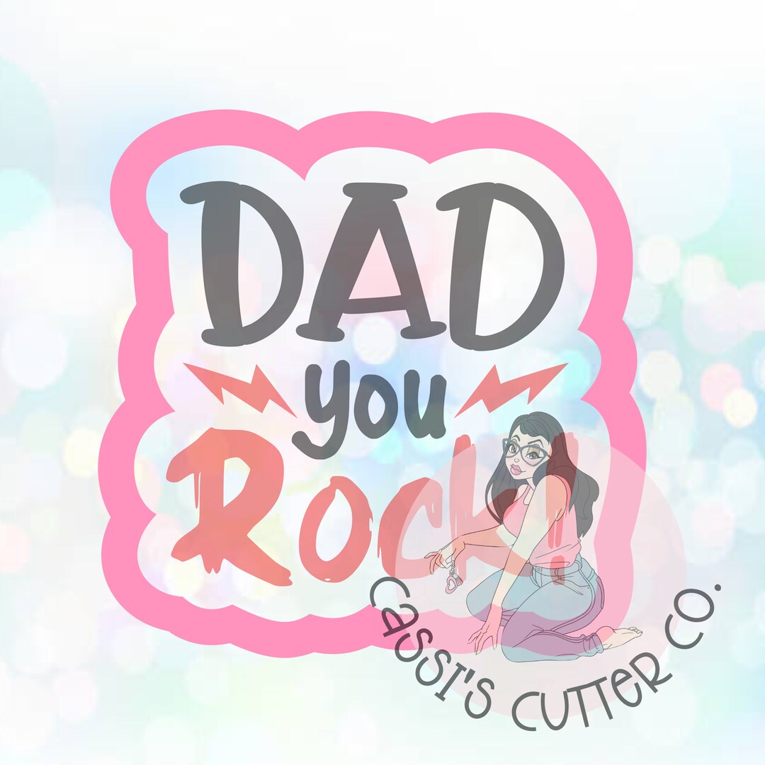 Dad You Rock! Cookie Stencil - Etsy