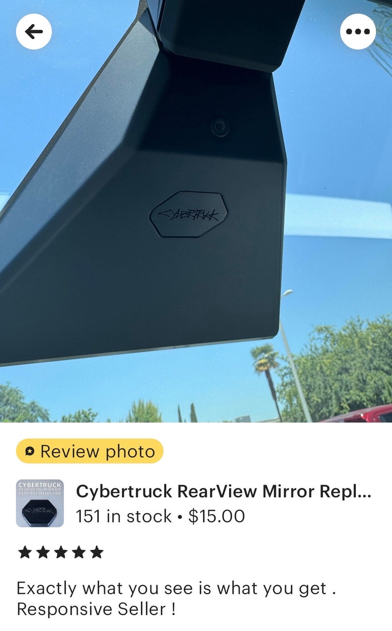 Cybertruck Rearview Mirror Delete Cover - Etsy
